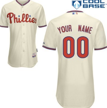 Men's Philadelphia Phillies Customized Cream Jersey on sale,for Cheap ...