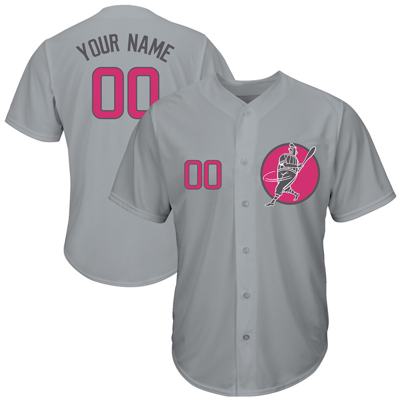 Cubs Gray Men's Customized Pink Logo Flexbase New Design Jersey on sale ...