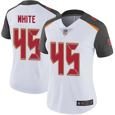 Buccaneers #45 Devin White White Women's Stitched Football Vapor ...